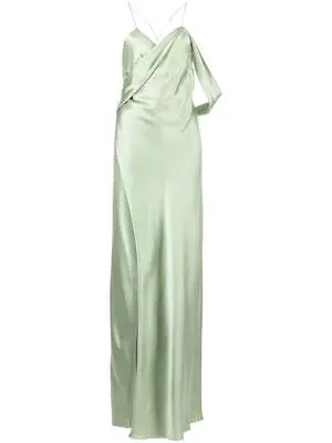 Michelle Mason Cowl-neck Gown - Green