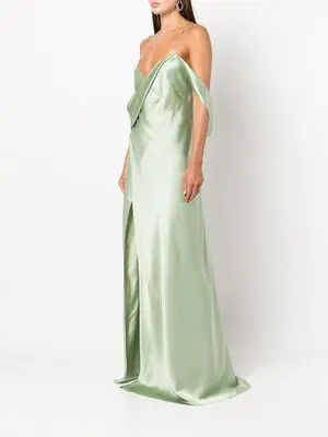 Michelle Mason Cowl-neck Gown - Green