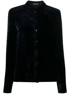 TOM FORD Velvet-effect Shirt - Blue