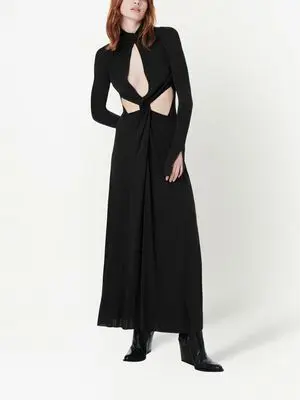 Victoria Beckham Mock Neck Twist Front Maxi Dress