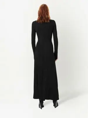 Victoria Beckham Mock Neck Twist Front Maxi Dress