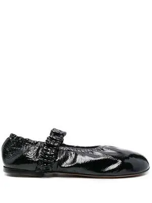 Proenza Schouler Elasticated-strap High-shine Ballerina Shoes