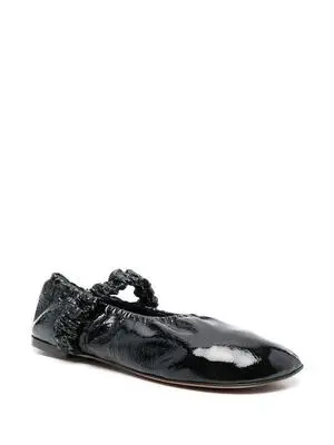 Proenza Schouler Elasticated-strap High-shine Ballerina Shoes