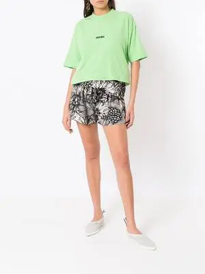 OSKLEN Sunflower-print Ruffled Shorts