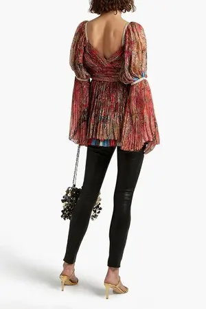 Etro Wrap-effect Printed Silk-crepon Blouse