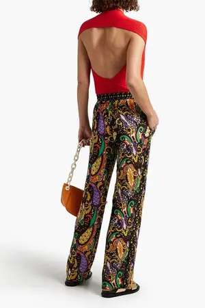 Etro Printed Silk Chiffon Straight-leg Pants