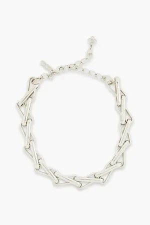 Oscar De La Renta Tone Chain Necklace - Silver
