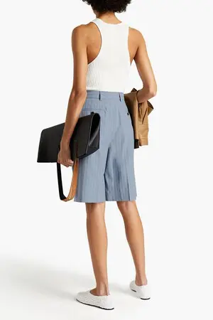 Acne Studios Pleated Pinstriped Wool Shorts
