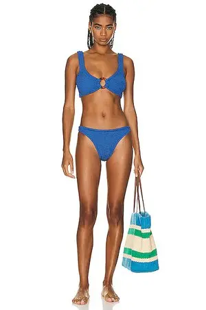 Hunza G Julia Bikini Set Metallic Denim