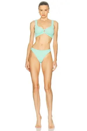 Hunza G Julia Bikini Set Metallic Mint