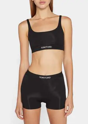 TOM FORD Logo Band Jersey Bralette Cobalt Pur
