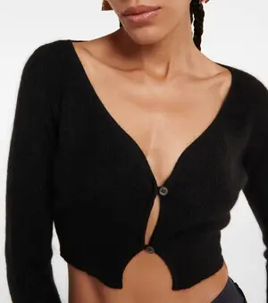 Jacquemus Le Cardigan Alzou Cropped Cardigan - Black