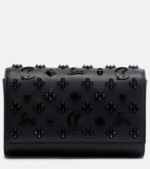 CHRISTIAN LOUBOUTIN Paloma Leather Wallet On Chain - Black