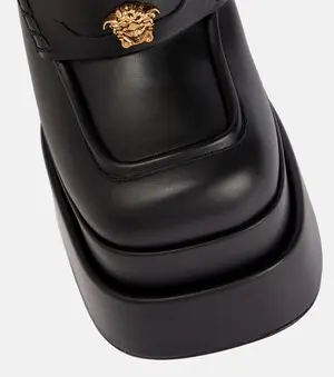 Versace Aevitas Leather Platform Loafer Pumps