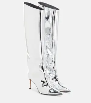 Alexandre Vauthier Alex 105 Metallic Knee-high Boots - Silver