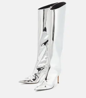 Alexandre Vauthier Alex 105 Metallic Knee-high Boots - Silver