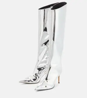 Alexandre Vauthier Alex 105 Metallic Knee-high Boots - Silver