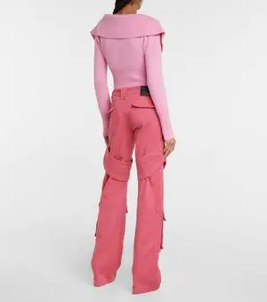 Blumarine Denim Cargo Pants - Pink