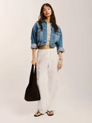REFORMATION Olina Linen Short Pant - Ivory