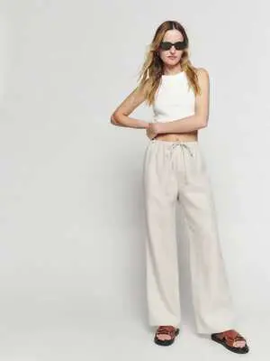 REFORMATION Linen Short Pant - Natural