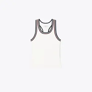 Tory Burch Burch Performance Jersey Racerback Tank Top - Snow White/navy
