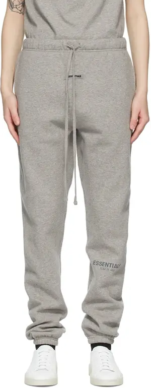 ESSENTIALS Essentials Grey Fleece Lounge Pants - Dkh Oatmeal