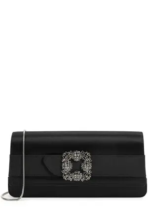 Manolo Blahnik Gothisi Embellished Satin Clutch