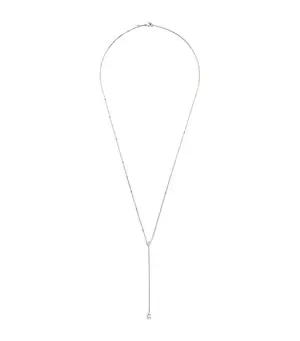 ANITA KO Gold And Diamond Heart Lariat Necklace - White