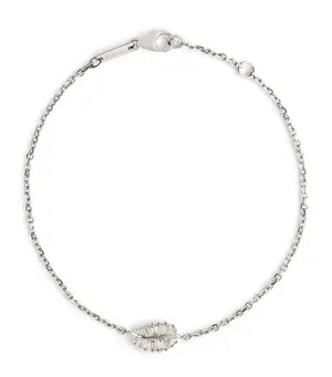 ANITA KO Gold And Diamond Leaf Bracelet - White