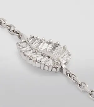 ANITA KO Leaf Motif Diamond Bracelet - White