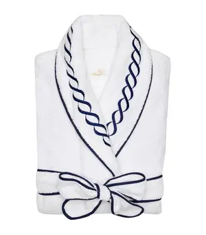 PRATESI Cotton Treccia Bathrobe - Navy