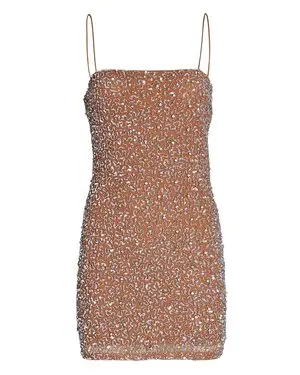 Retrofete Dionne Sequined Mini Dress - Beige
