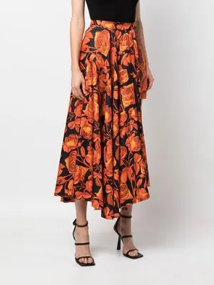 Roberto Cavalli Printed Silk Skirt