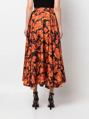 Roberto Cavalli Printed Silk Skirt