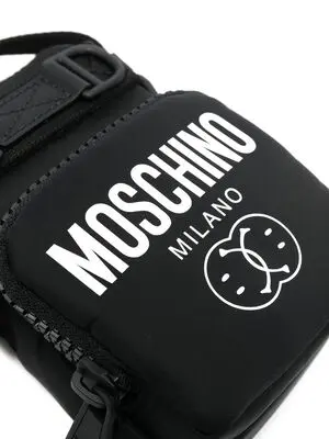 Moschino Print Zip-up Shoulder Bag