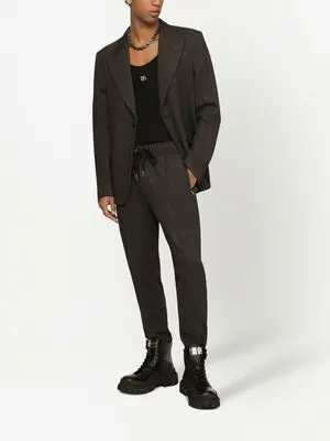 Dolce & Gabbana Check-print Joggers - Grey