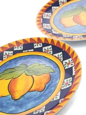 DOLCE & GABBANA CASA Carretto-print Dessert Plates