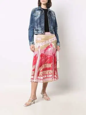 Dsquared2 Logo Box-pleat Skirt