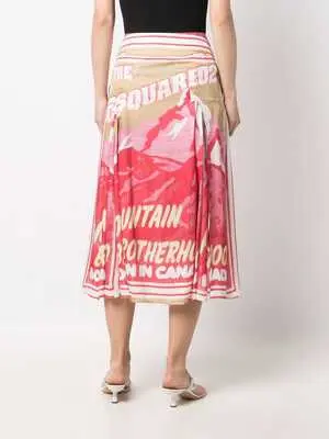 Dsquared2 Logo Box-pleat Skirt