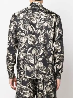 Roberto Cavalli Rose-print Silk Shirt