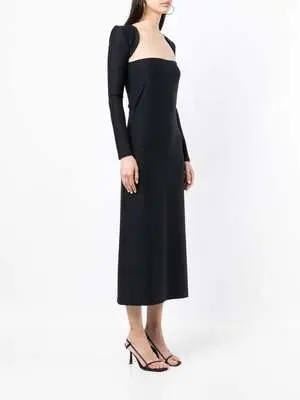 Rokh Square-neck Midi Dress