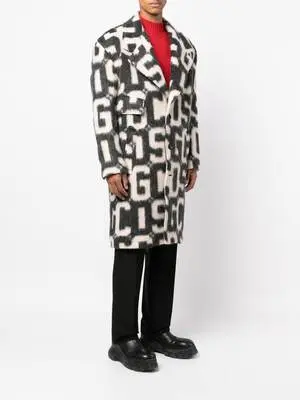 Gcds Monogram-print Single-breasted Coat