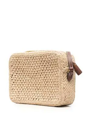 ANYA HINDMARCH Eyes-appliqué Woven Crossbody Bag - Neutrals