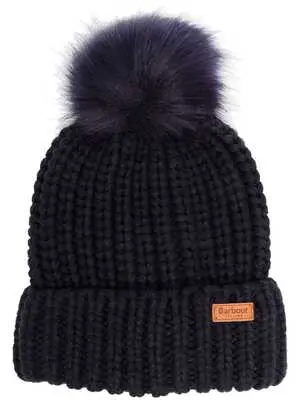 Barbour Logo Pom-pom Beanie - Blue