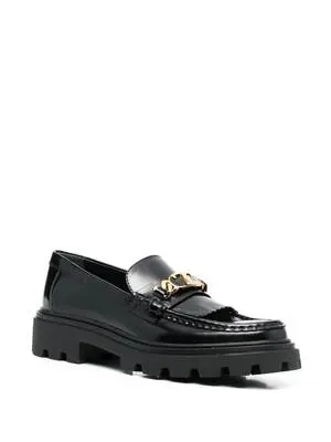 TOD'S Fringed Leather Loafers - Black
