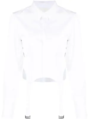 DION LEE Garter Bib Long-sleeve Shirt - White