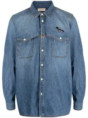 Nick Fouquet Press-stud Fastening Denim Shirt - Blue