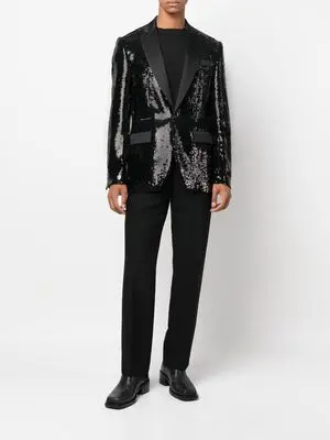 Philipp Plein Sequin Single-breasted Blazer - Black