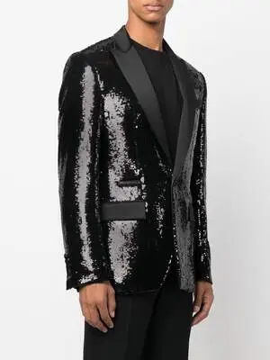 Philipp Plein Sequin Single-breasted Blazer - Black