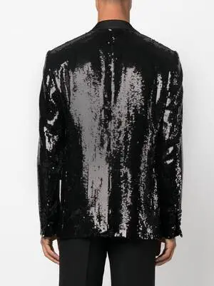 Philipp Plein Sequin Single-breasted Blazer - Black